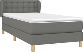 Box spring postel s matrací tmavě šedá 100 x 200 cm textil 3127102
