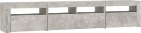 TV skříňka s LED osvětlením betonově šedá 210x35x40 cm 3152733