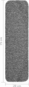 Protiskluzové nášlapy na schody 15 ks 75x20 cm šedé obdélníkové 340397