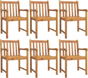 Zahradní židle 6 ks 56 x 55,5 x 90 cm masivní akáciové dřevo 3206273