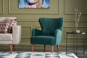 Atelier del Sofa Křeslo Karina - Petrol Green, Zelená