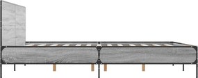 Rám postele šedý sonoma 140 x 200 cm kompozitní dřevo a kov 3280000