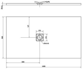 Polysan FLEXIA vanička z litého mramoru, 160x90x3,5cm, 71539