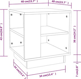 vidaXL Konferenční stolek 40 x 40 x 43 cm kompozitní dřevo [810304] Barva: kouřový dub