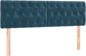 Box spring postel s matrací a LED tmavě modrá 140x200 cm samet 3134589