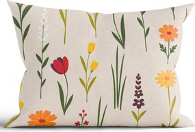 MK Lůžkoviny Bavlněný povlak na polštář Renforcé 40 x 60 cm - Rozkvetlá louka přírodní