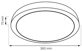 LED Stm koup stropní svítidlo HALINA LED/48W/230V 3000-6000K pr. 38 cm čern + DO