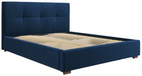OnaDnes -20% Královsky modrá sametová postel MICADONI SAGE 140 x 200 cm