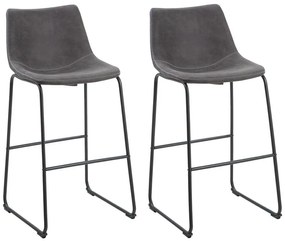 Sada dvou tmavošedých barových židlí FRANKS Beliani