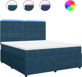 Box spring postel s matrací modrá 180 x 200 cm samet 3294710
