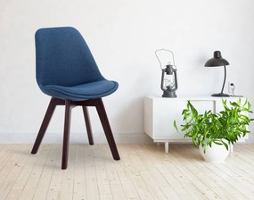 Konferenční židle Borneo V2 Walnuss látka – modrá