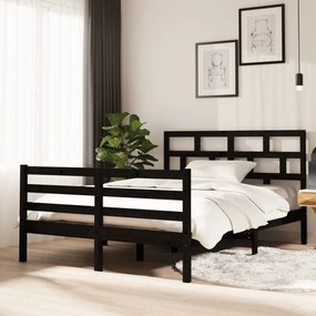 vidaXL Rám postele 135 x 190 cm Double masivní dřevo [3101259] Barva: Šedá