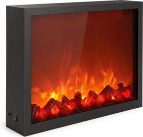 Dekorativní LED krb, kovový, 10 x 41 x 35 cm