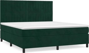 Box spring postel s matrací tmavě zelená 180x200 cm samet 3143160