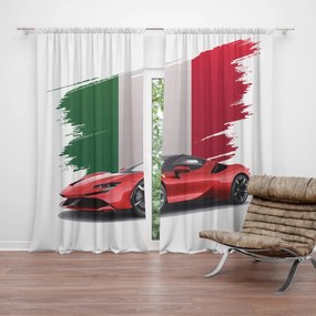 Sablio Závěs Ferrari Italská vlajka: 2ks 140x250cm