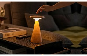 LED stolní lampa v přírodní barvě s dřevěným stínidlem (výška 21 cm) Sylva – Gingko