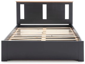 Antracitově šedá borovicová dvoulůžková postel Marckeric Enara 140 x 190 cm