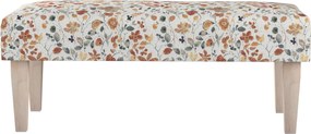 Dlouhá lavička 100x40cm barva oranžová látka pletený vzor, vzorované