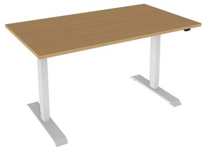 NOBL Dynamic Elektr. nastavitelný polohovací stůl 140x80 Dynamic Dekor stolové desky: buk, Barva podnože: bílá