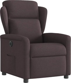 Elektrické polohovací křeslo tmavě hnědé textil 3303119