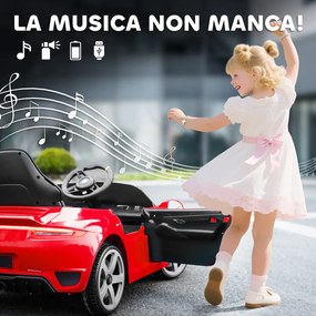 AIYAPLAY dětské vozidlo 3-5 let s oficiální licencí RUF GT, dálkové ovládání, bezpečnostní pás a hudba, červené