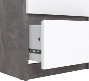 FALCO Komoda Simplicity 233 beton/bílý lesk