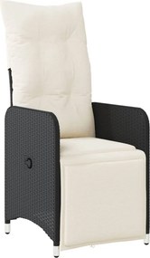 7dílný zahradní bistro set s poduškami černý polyratan 3276980