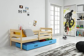 Falco Dětská postel Norbert 90x200 s úložným prostorem, borovice/modrá