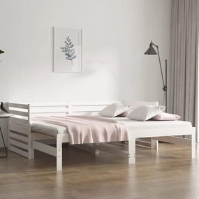 Výsuvná postel bílá 2x (90 x 190) cm masivní borovice - Default Title