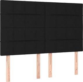Box spring postel s matrací a LED černá 140x190 cm textil 3134871