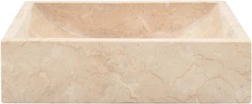 Umyvadlo 45 x 30 x 12 cm mramor krémové s vysokým leskem 142773