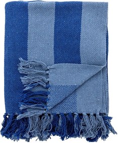 Modrá deka z recyklované bavlny 130x160 cm Frello – Bloomingville