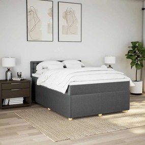 Box spring postel s matrací tmavě šedá 140x200 cm textil 3287494