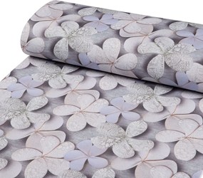 Biante Dekorační oválný ubrus PML-032 Designové květy na šedém 140x200 cm