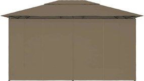 Zahradní altán se závěsy 4 x 3 m taupe 180 g/m² 312232