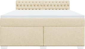 Box spring postel s matrací krémová 180x200 cm textil 3288279