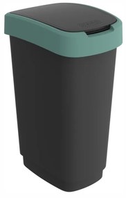 Odpadkový koš s houpacím víkem - ROTHO TWIST, 50 l Barva: zelená