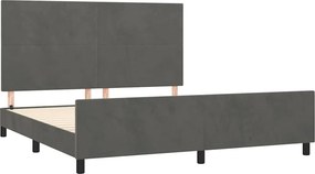 Rám postele bez matrace tmavě šedý 160 x 200 cm samet 3125642