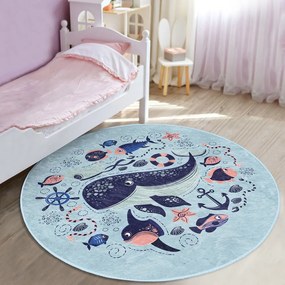 Modrý dětský koberec ø 80 cm Comfort – Mila Home