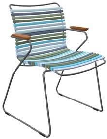 Modrozelená plastová zahradní židle HOUE Click s područkami