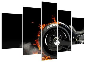 Obraz kola v ohni (150x105 cm)