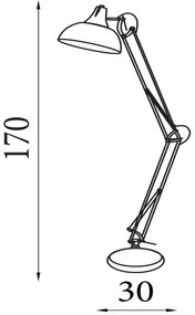 Searchlight EU8082GY Stojanová lampa GOLIATH šedá &amp; chrom