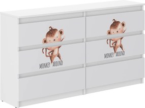 Wooden Toys Dětská komoda R-140 SAFARI OPICE