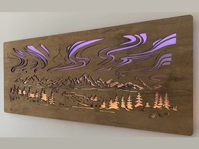 Li-Go "Polární záře" světelný RGBW obraz 230V 120x50 cm provedení povrchu: dub světlý