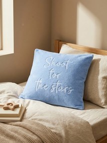 Sinsay - Povlak na polštář s nápisem „Shoot for the stars“ - světle modrá