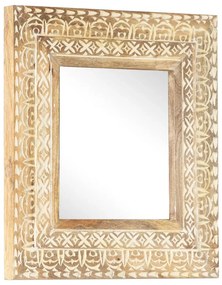 Ručně vyřezávané zrcadlo 50 x 50 x 2,6 cm masivní mangovník 321644