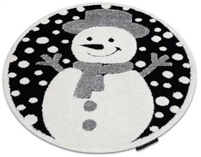 Kulatý dětský koberec JOY Sněhulák černý krémový Rozměr: průměr 160 cm