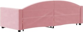 Válenda s přistýlkou a zásuvkami růžová 80 x 200 cm samet 3197345