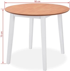 Jídelní set 5 kusů, MDF a kaučukovníkové dřevo, bílý 274943