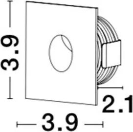 NV 8058001 Venkovní zapuštěné svítidlo do zdi PASSAGGIO bílý hliník LED 1W 3000K 3V IP54 délka kabelu 1.80m použijte driver 9020170 - NOVA LUCE